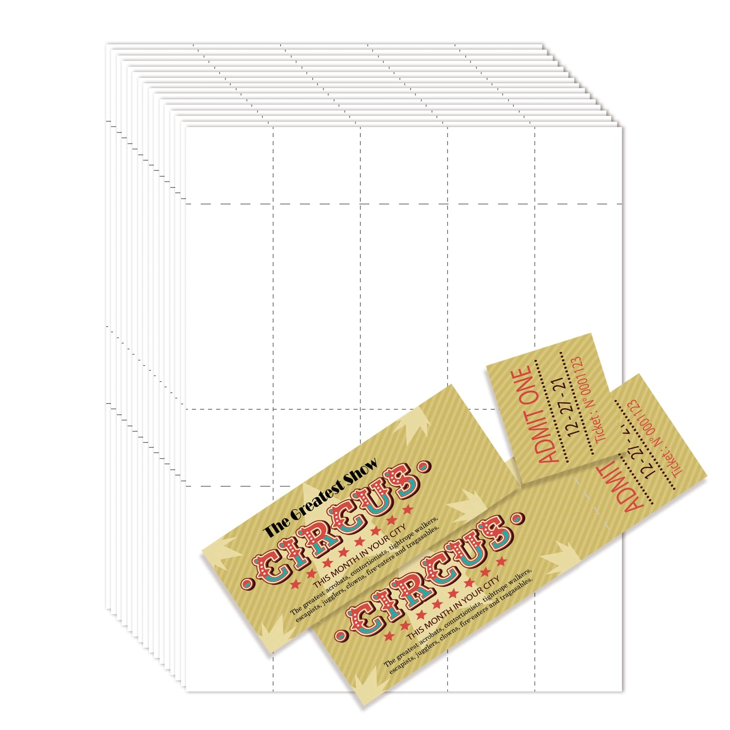 Amazon.com : Mr-Label 250 Printable Raffle Tickets with Tear-Away Stubs ...