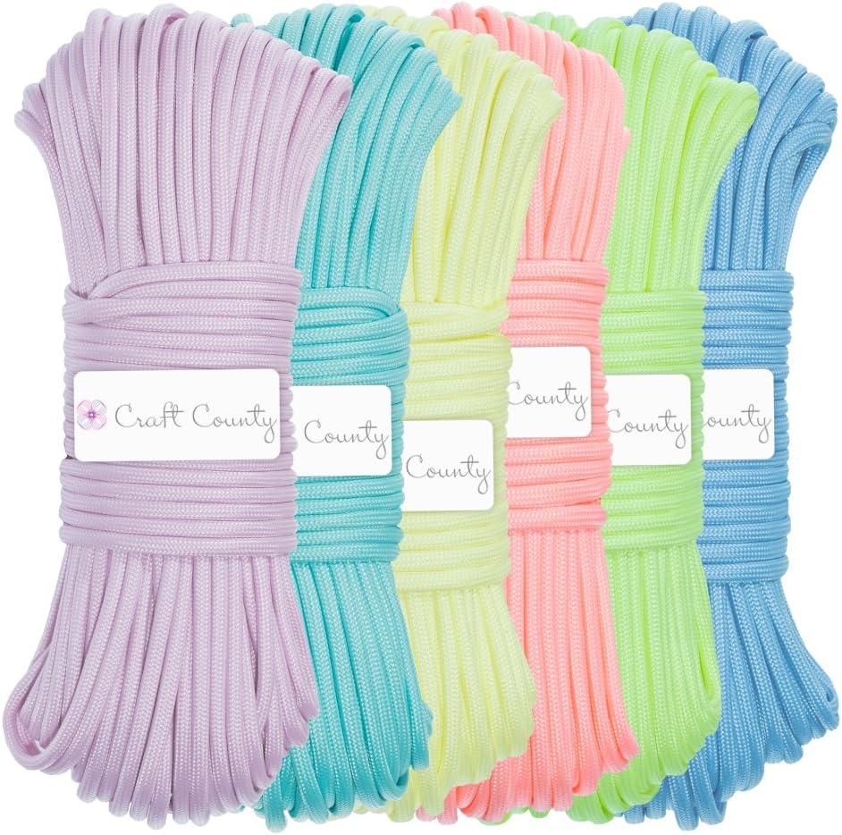 Craft County Glow in The Dark Zesty 21 Strand Luminous 550 Paracord ...