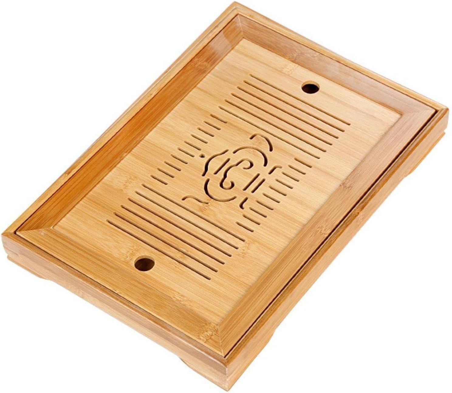NA Bamboo Tray Bamboo Tea Tray Household Simple Drainage Rectangular ...