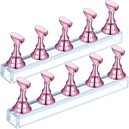 Amazon.com : 2 Set Acrylic Nail Practice Stands Magnetic Nail Tips ...