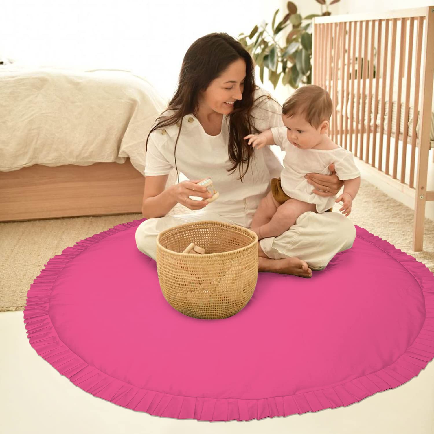 Creative Textiles Round Play Tent Mat, Baby Padded Floor Mat Round ...