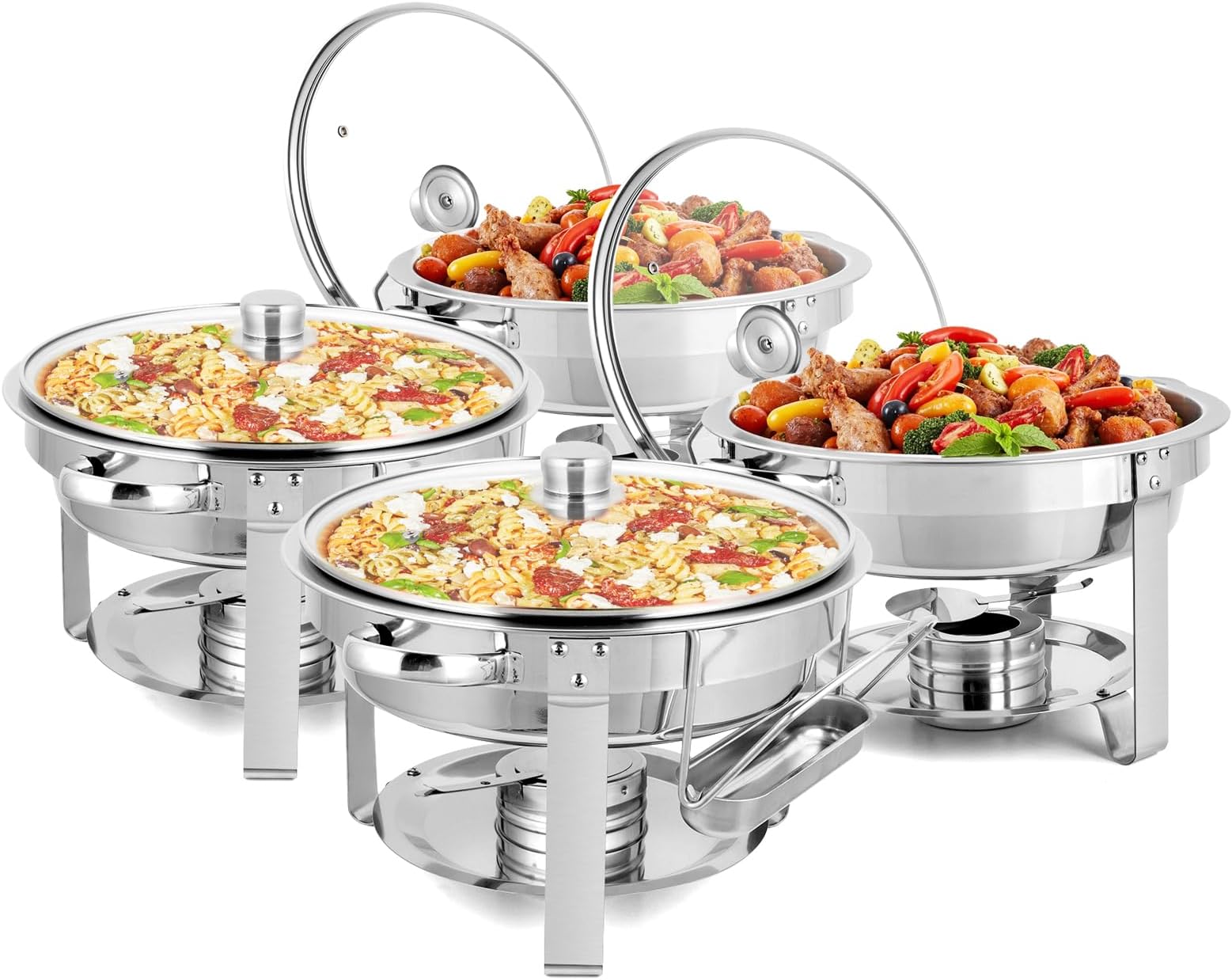 Amazon.com: EHOMEA2Z Round Chafing Dish 5 QT Buffet Servers and Warmers ...