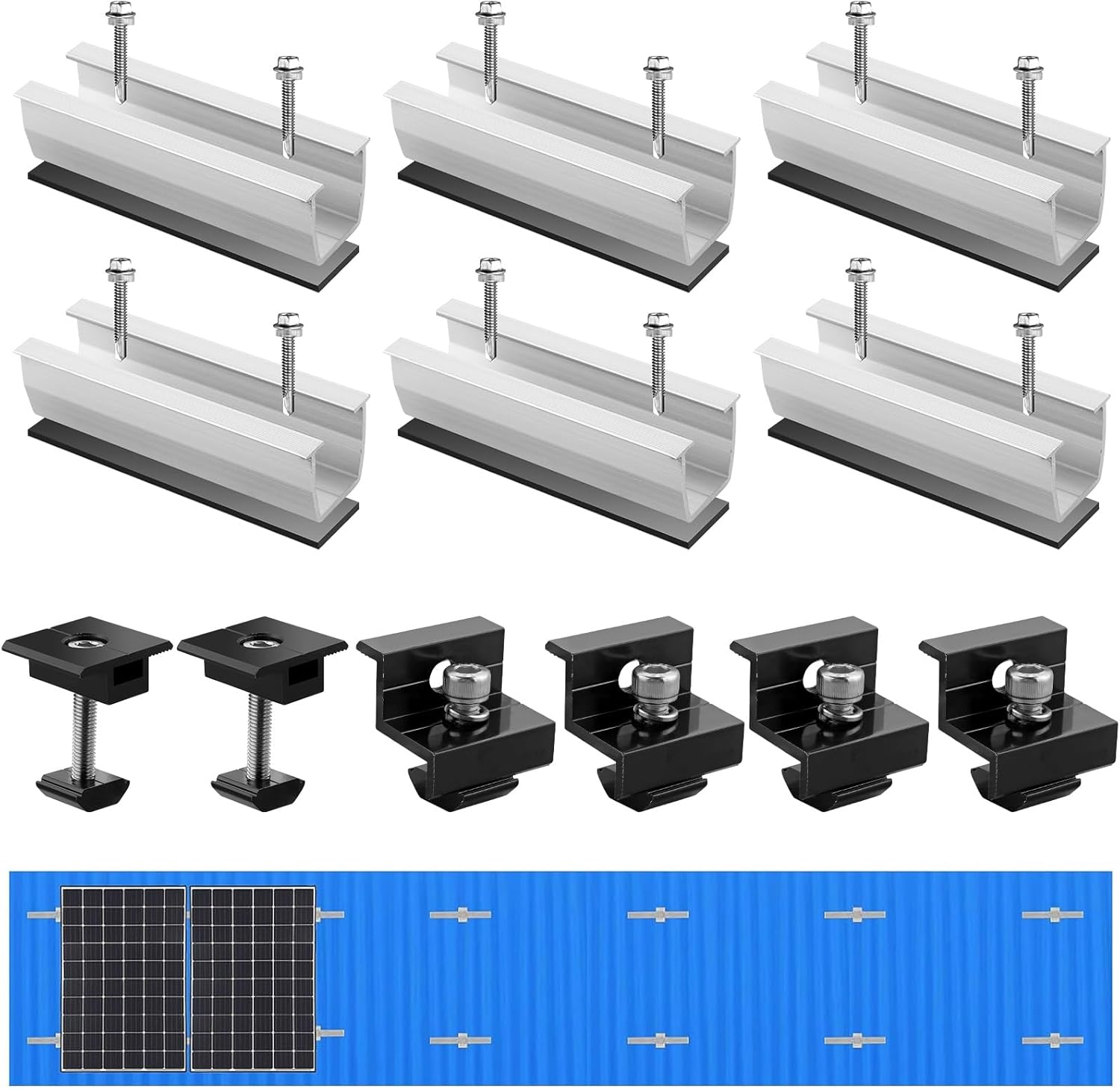 JiGiU 12PCS Solar Panel Z-Bracket Optical Module Group, 120mm Mounting ...