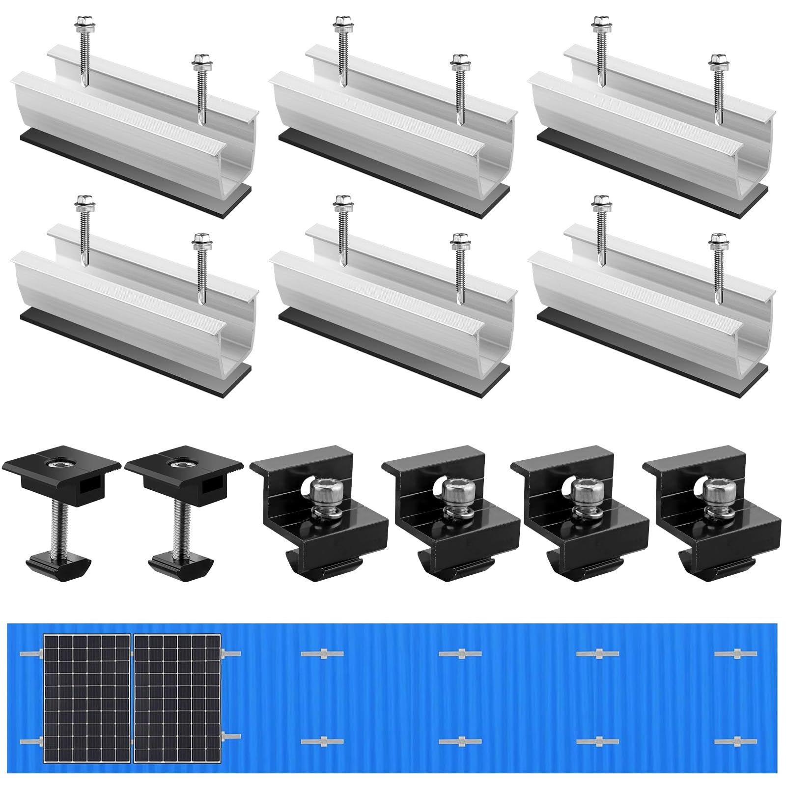 JiGiU 12PCS Solar Panel Z-Bracket Optical Module Group, 120mm Mounting ...