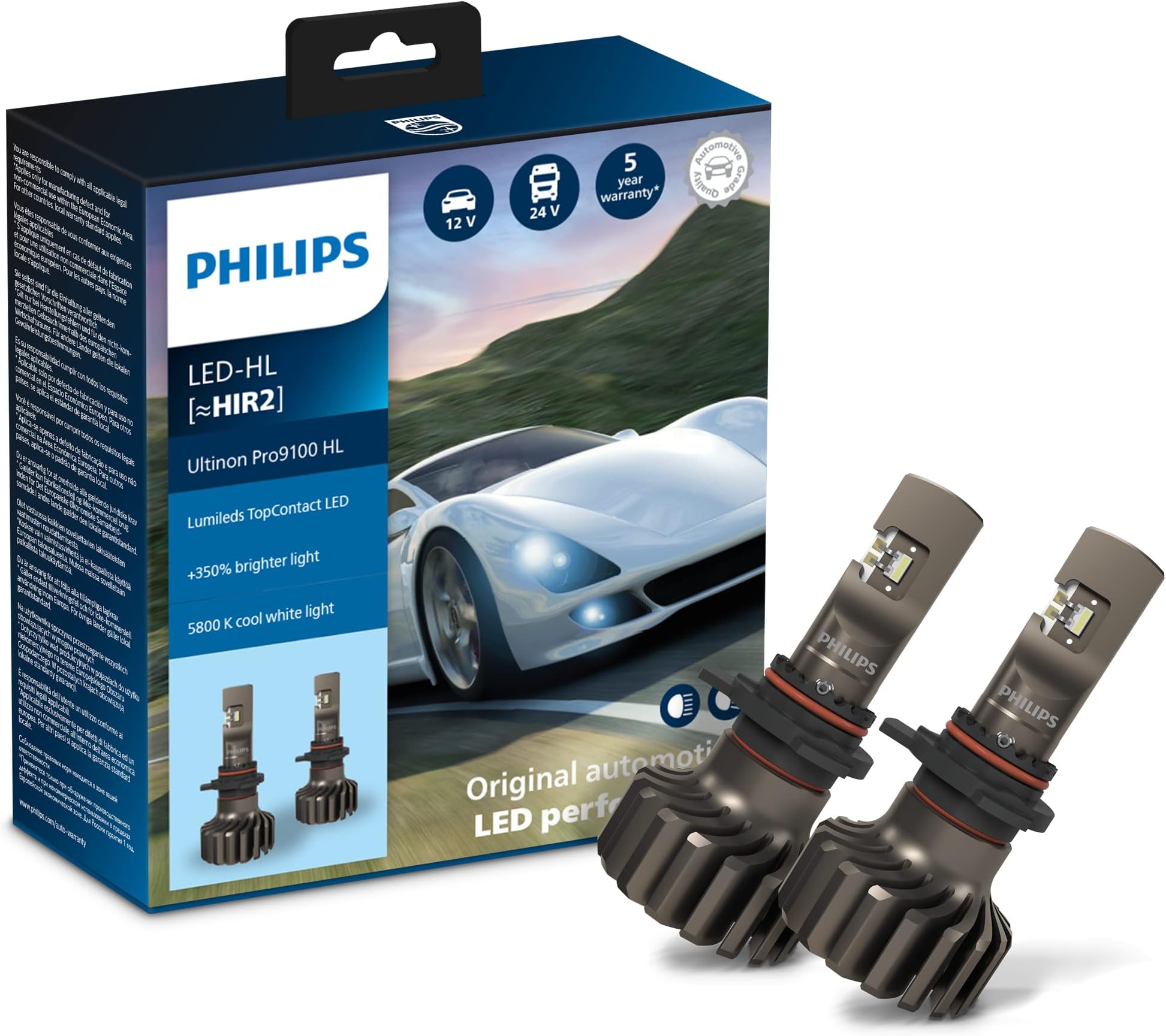 Philips Ultinon Pro9100 LED car headlight bulb (HIR2), +350%, 5.800K ...