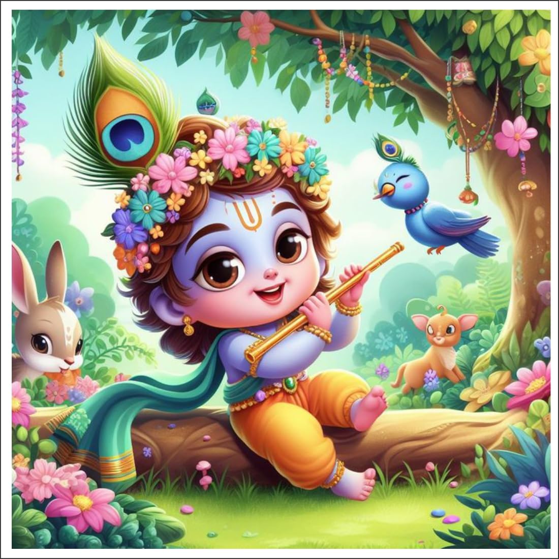 V2H Beautiful Baby Krishna God Wall Poster for Pooja Room, Sport, Kids ...