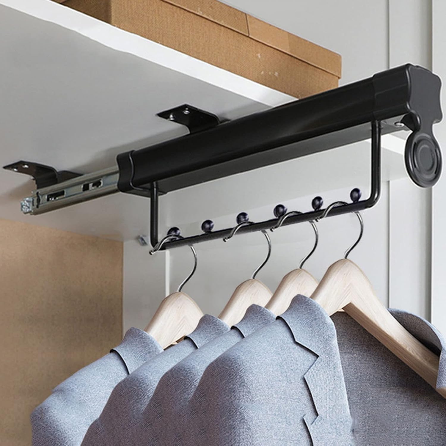 Amazon.com: Extendable Clothes Rail with 2 Sliding Track,Pull Out ...