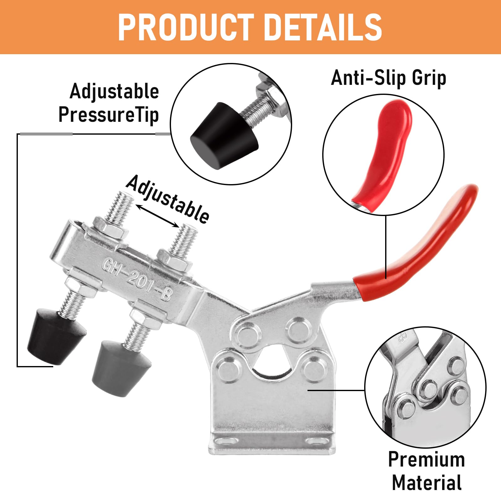 Snapklik.com : 12 Pack 201B Toggle Clamps, Hold Down Clamp 220Lbs ...