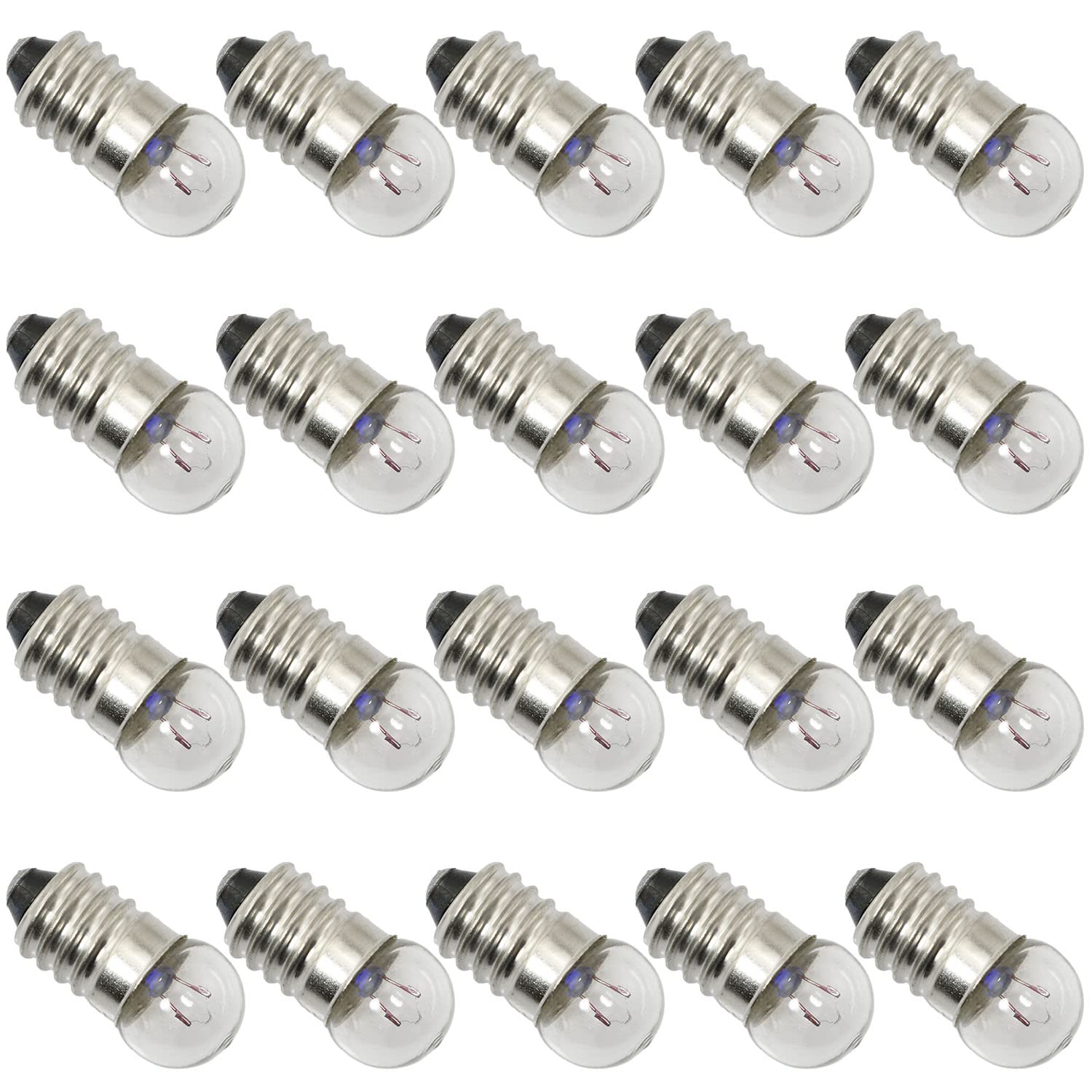 Mini Screw Base Light Bulbs SQXBK 20PCS E10 1.5V 0.3A DC Warm White ...