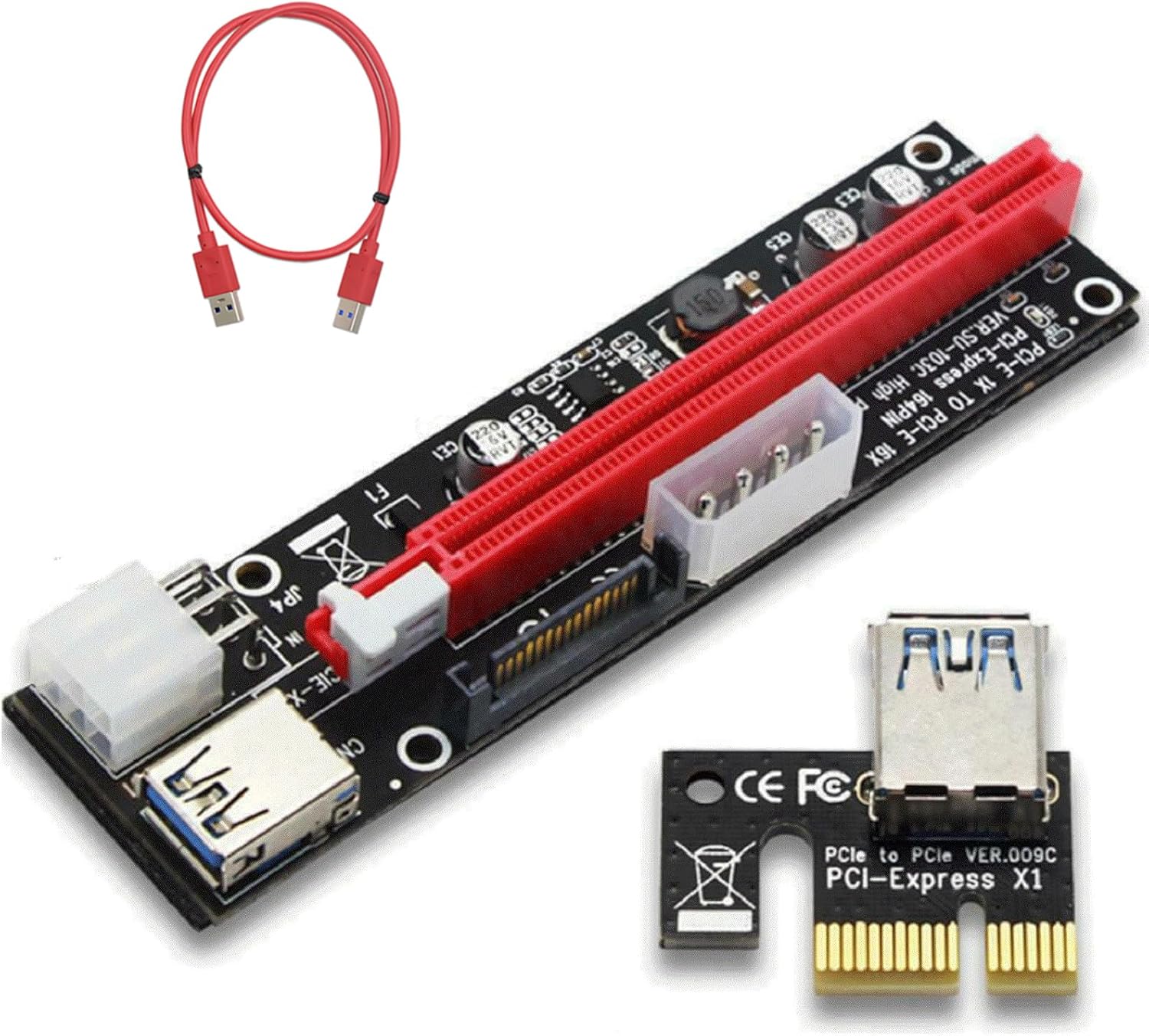 Amazon.com: DAGIJIRD PCI-Express Riser Adapter Card PCI-E 1x to 16x ...