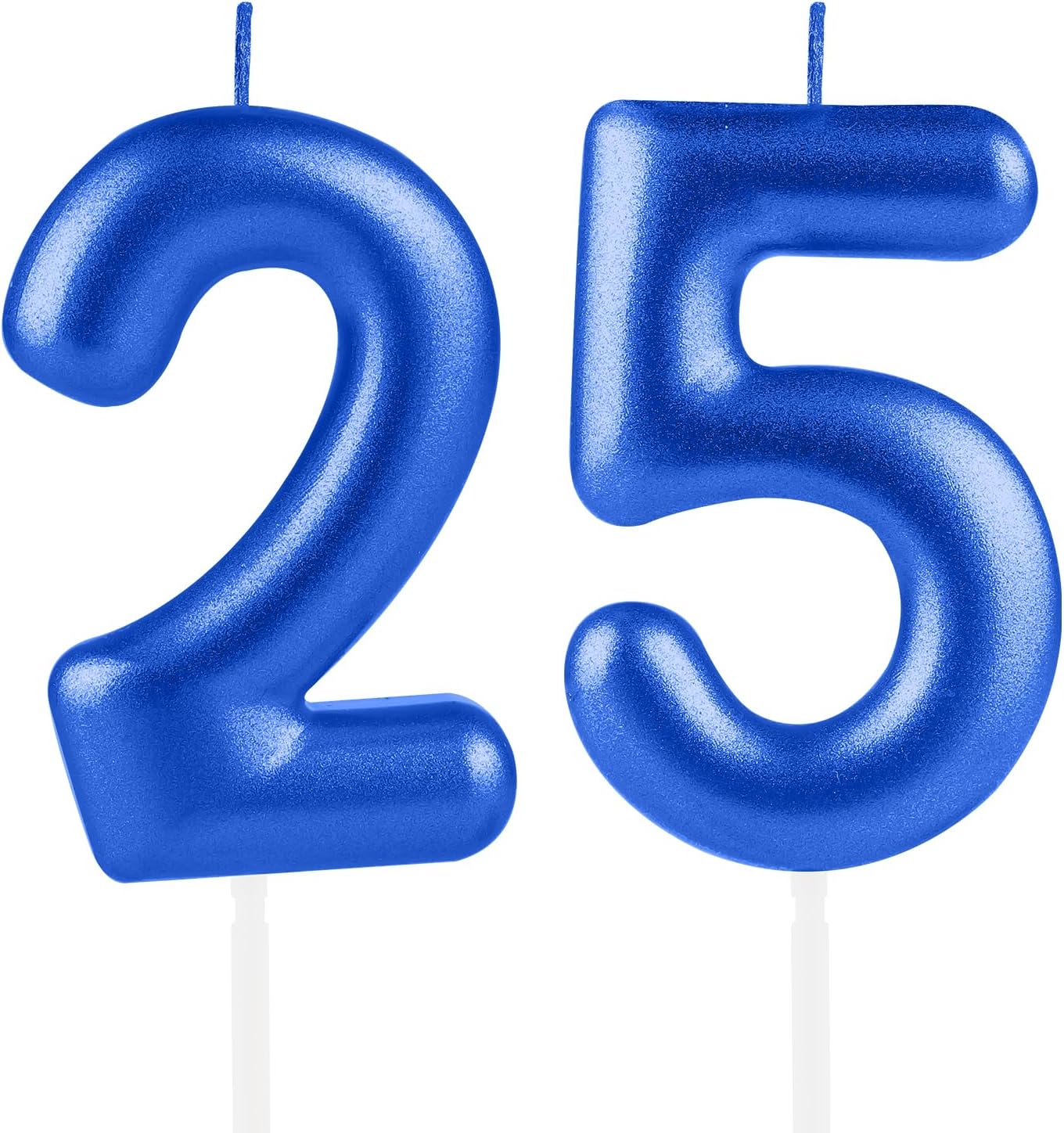 Amazon.com: Royal Blue Number 25 Candles, Navy Happy 25 Birthday ...