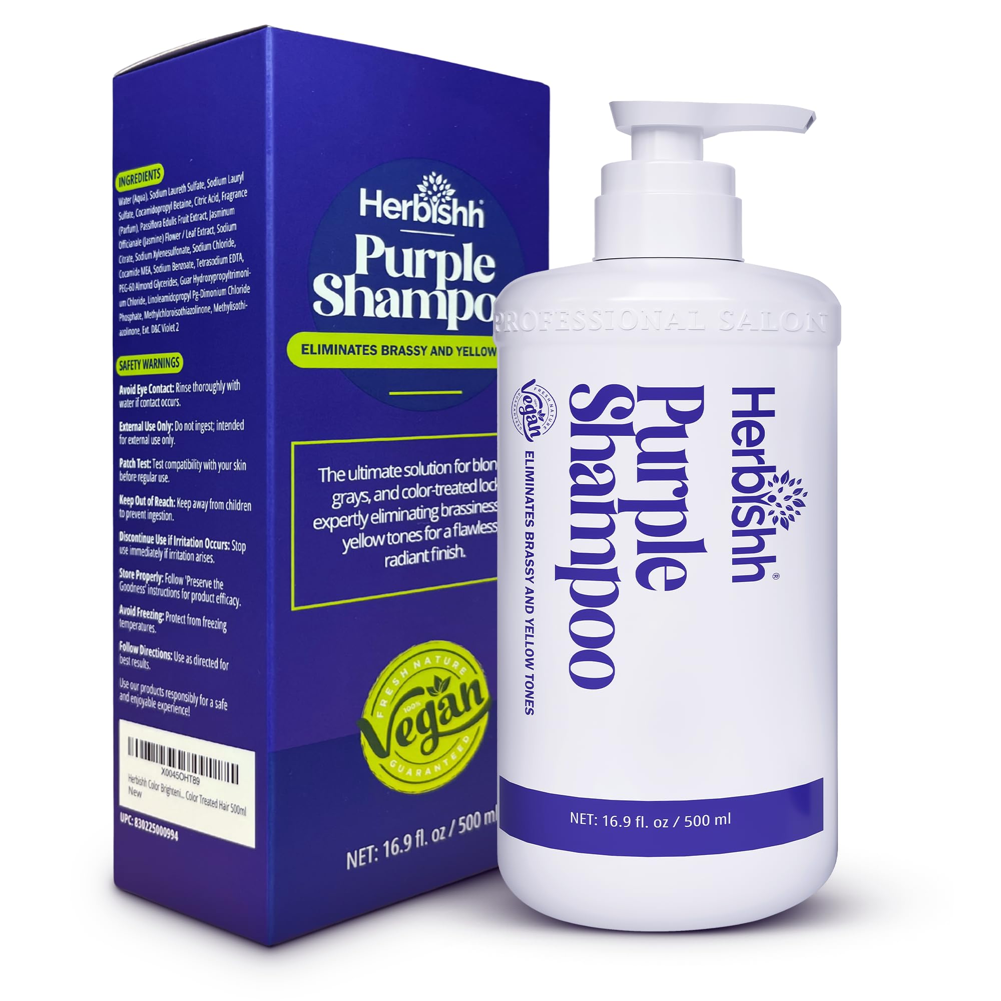 Amazon.com : Herbishh Purple Shampoo for Blonde, Silver & Highlighted ...