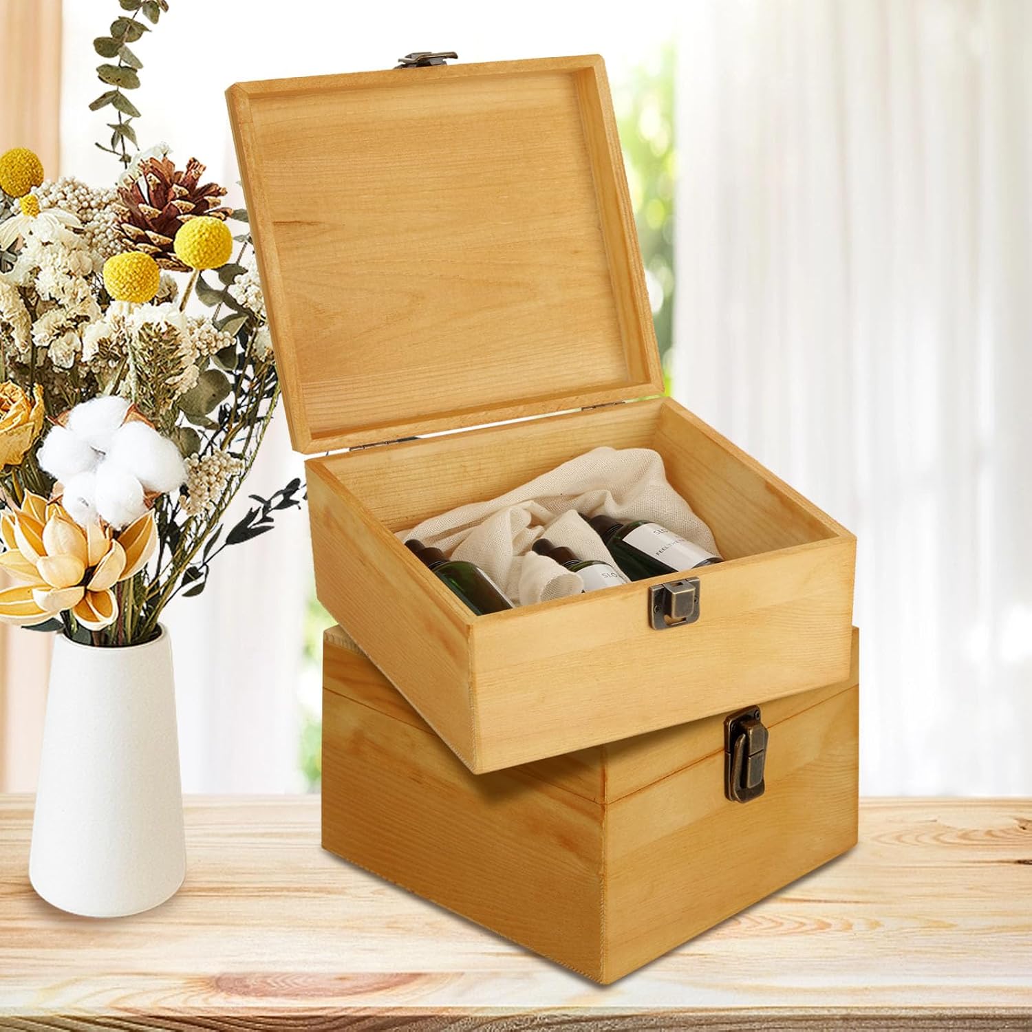 Amazon.com: DAJAVE 2 Pack Unfinished Wooden Box
