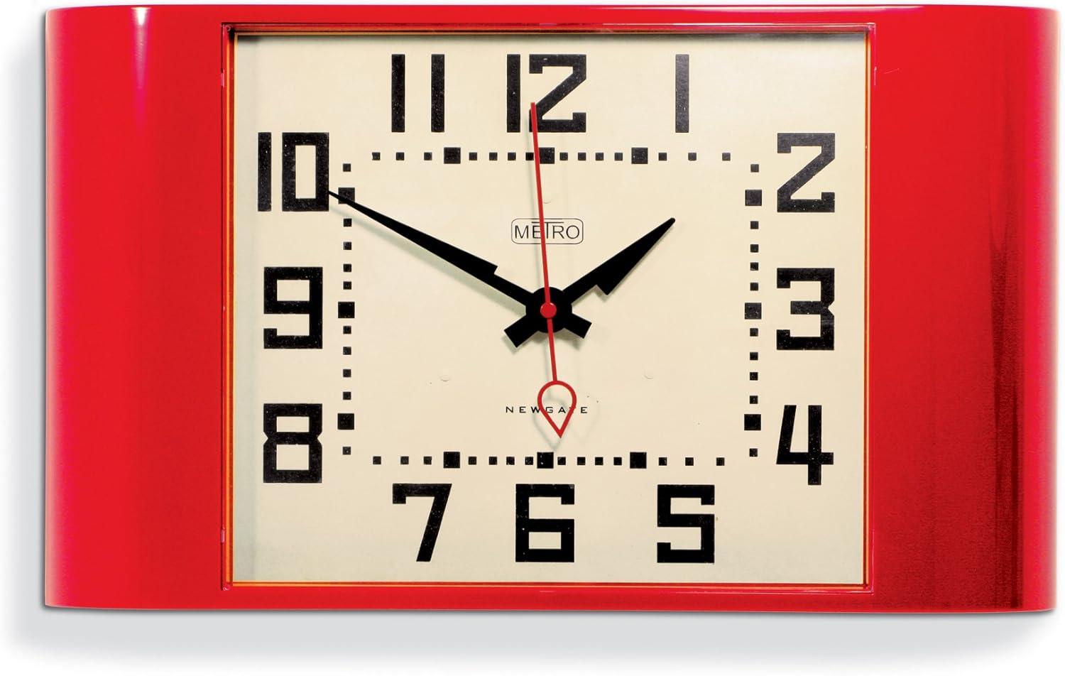 Amazon.com: Newgate METRO28R Metro Wall Clock, Red, 10-Inch : Home ...