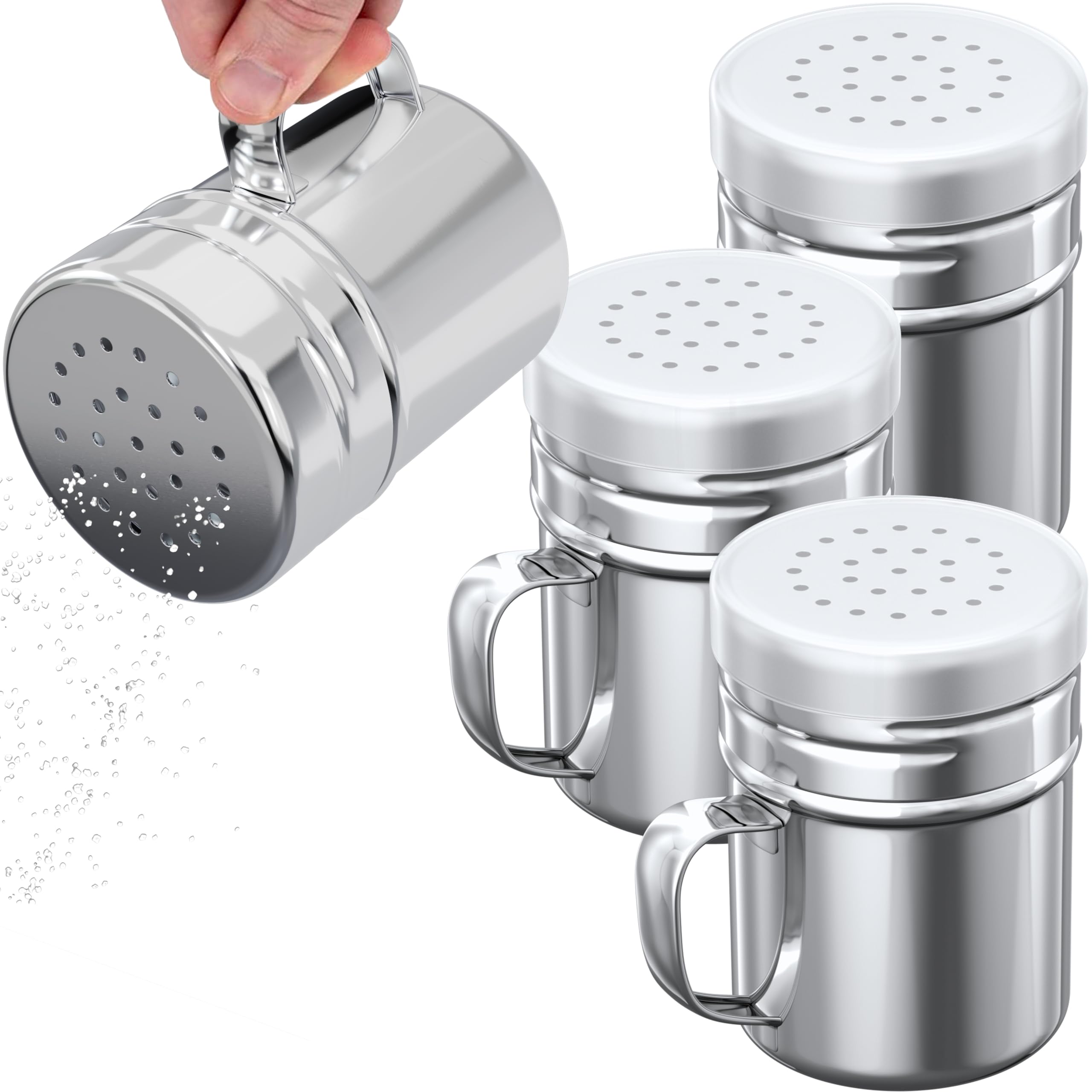 Amazon.com: CUSINIUM 6oz Stainless Steel Salt Pepper Dredge Shakers ...