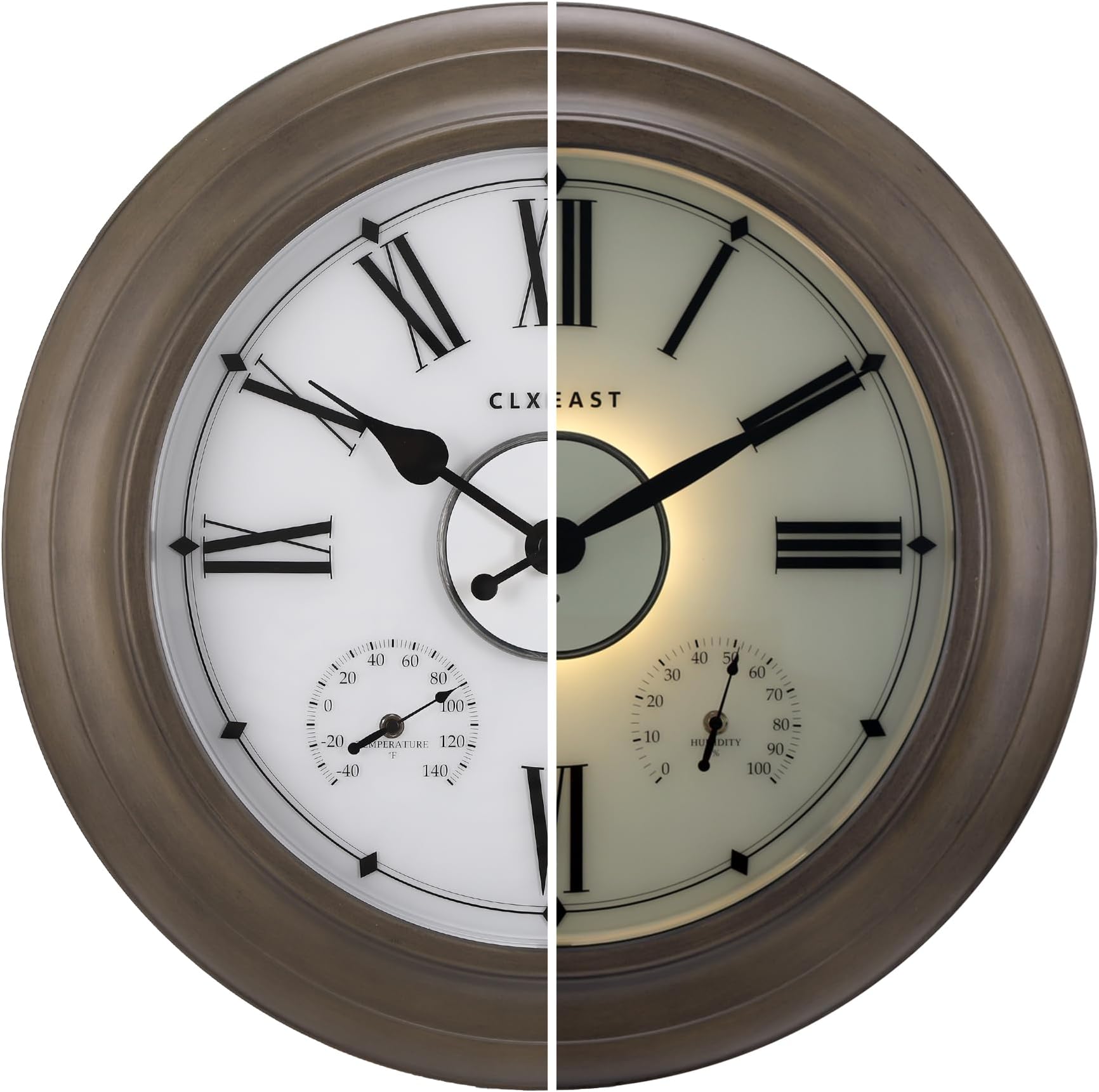 Amazon.com: CLXEAST Illuminated Outdoor Clocks Waterproof 24 Inch with ...