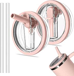 2-Pack Leak-Proof Replacement Lids with Straws for Stanley 40oz Quencher H2.0, BPA-Free Straw ...