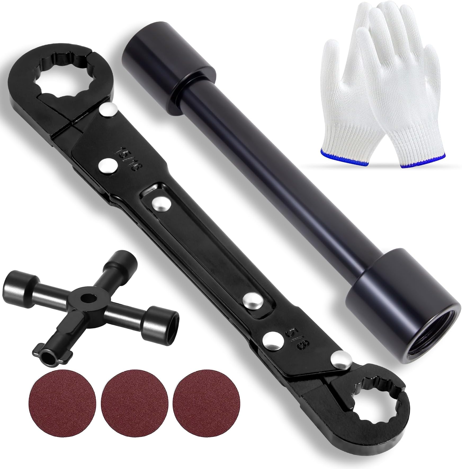 Ponpon Angle Stop Wrench Kit, Plumbing Tools, Angle-on Wrench Plumber ...