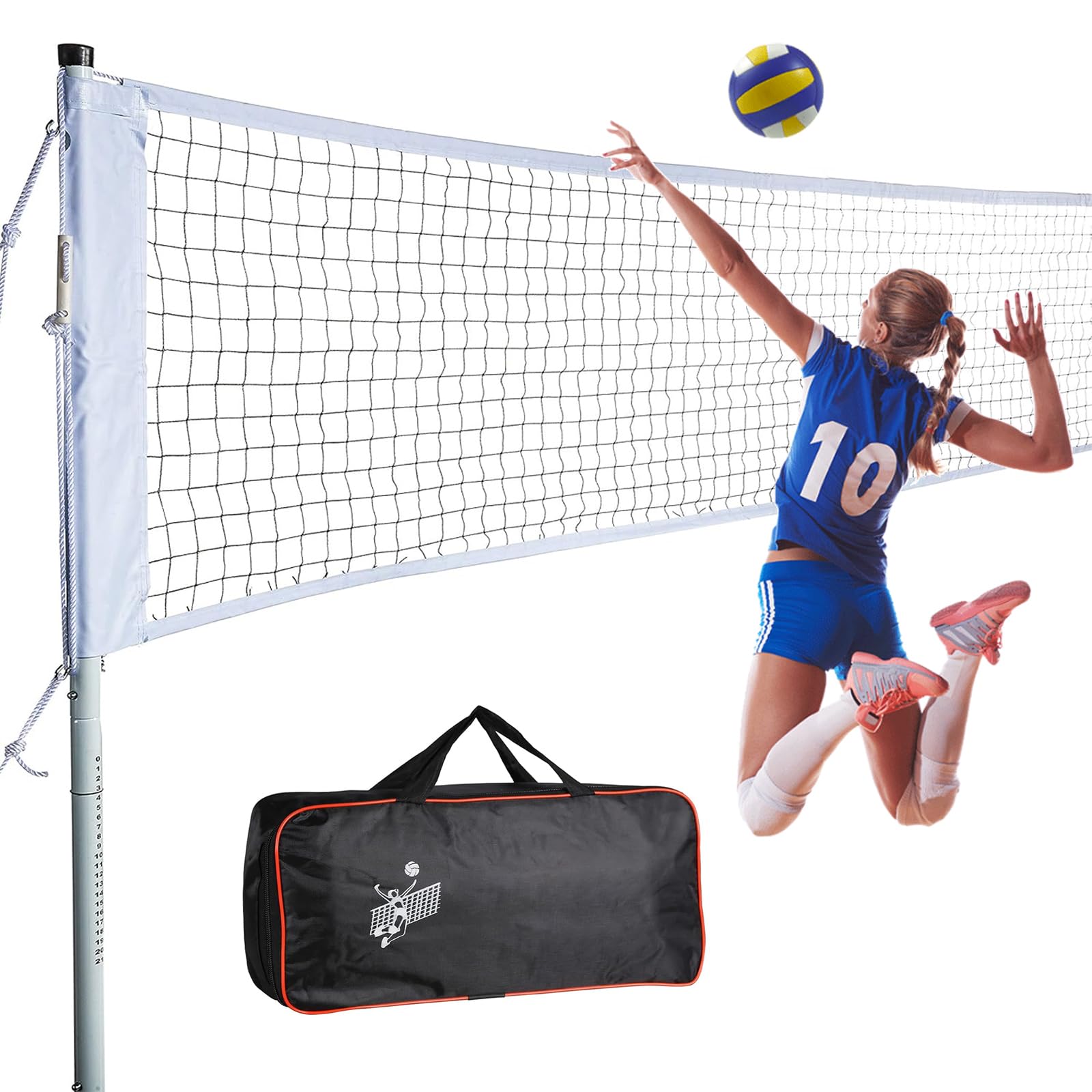 YSDR Red de Voleibol Profesional, 9.5 m x 1 m Red de Voleibol Portatil ...