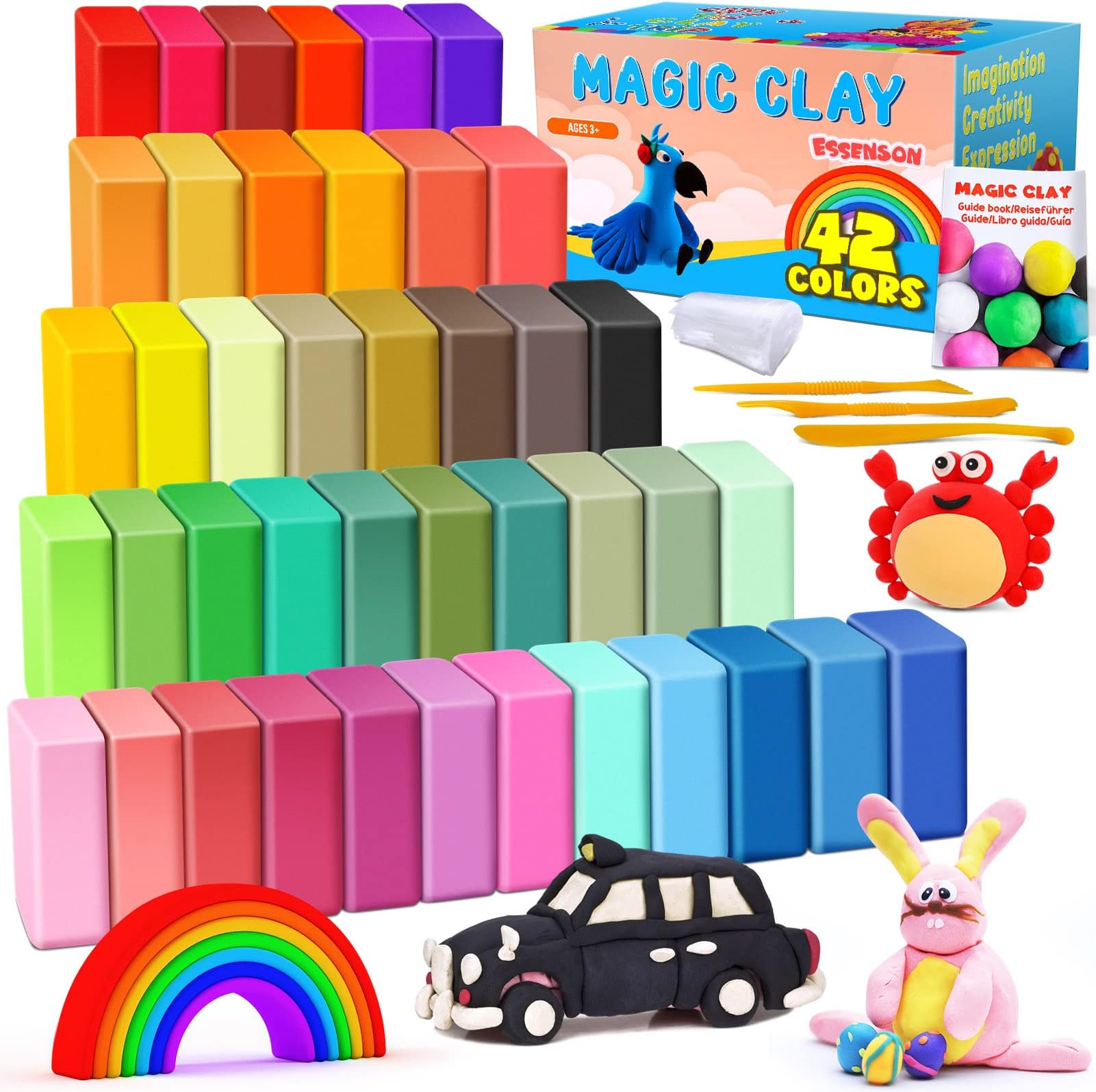 Amazon.com: ESSENSON Modeling Clay Kit - 36 Colors Air Dry Magic Clay ...