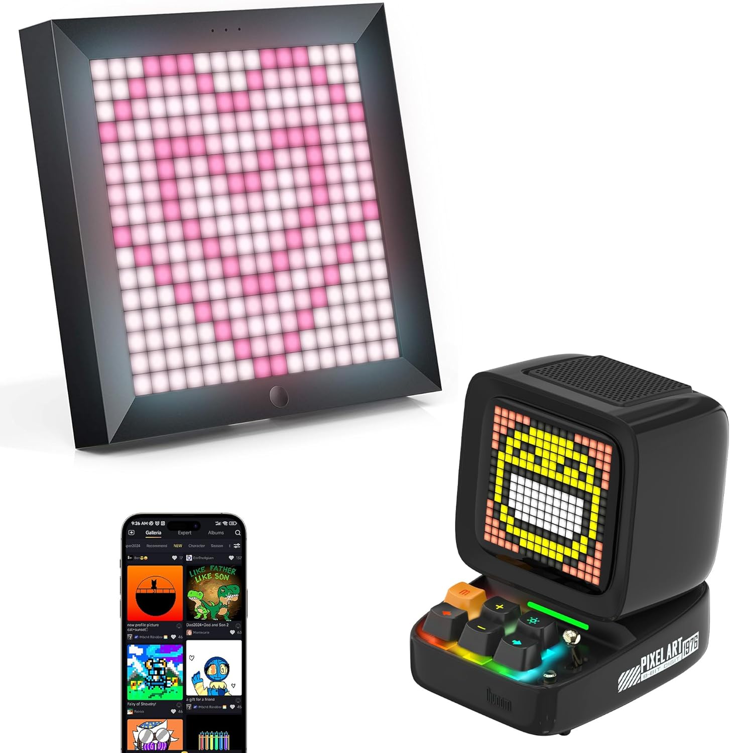 Amazon.com : Divoom Pixoo Pixel Art Display & Ditoo Pro Retro Bluetooth ...