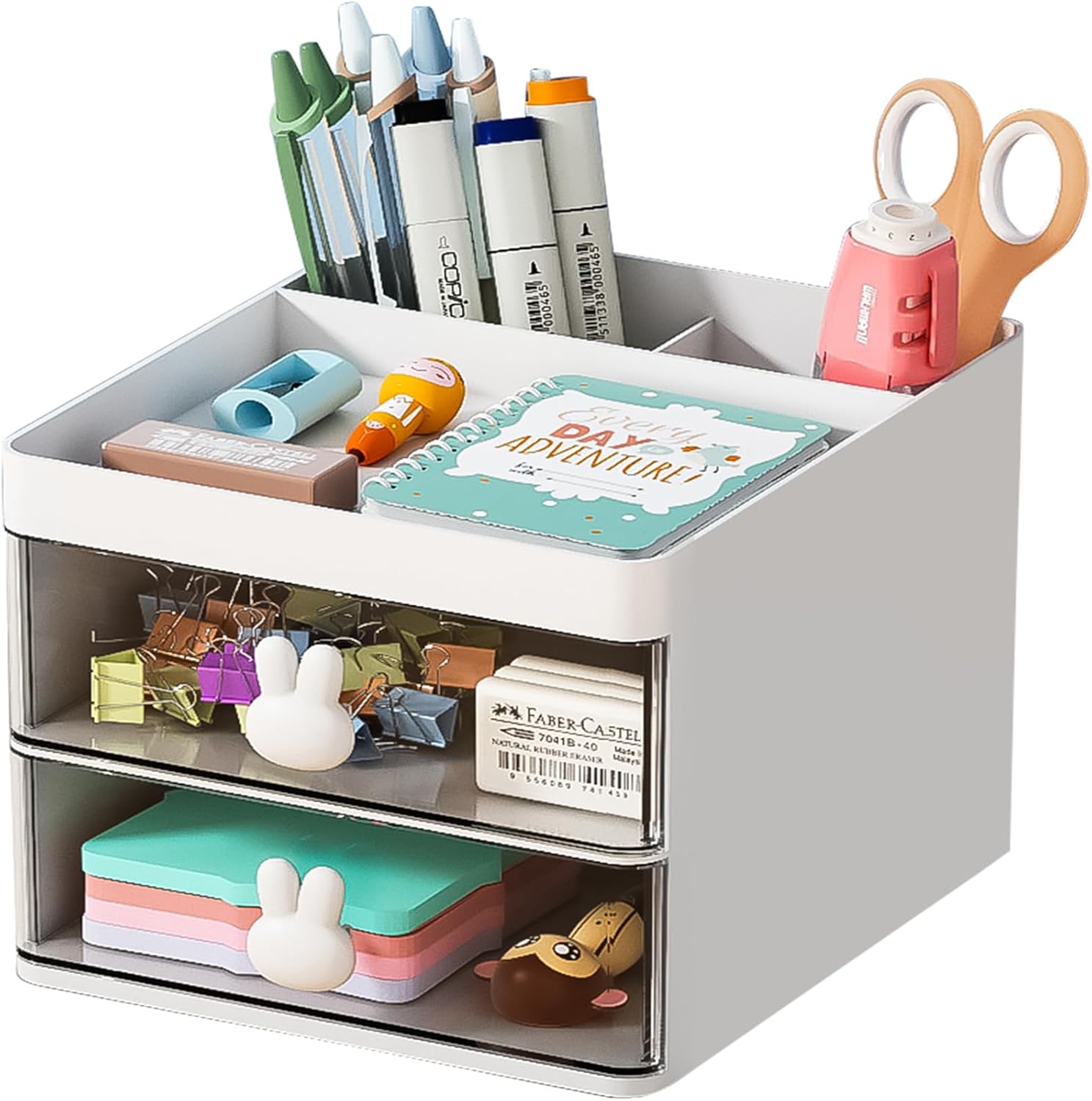 Amazon.com : Marbrasse Small Desk Organizer with Drawer, Multi ...