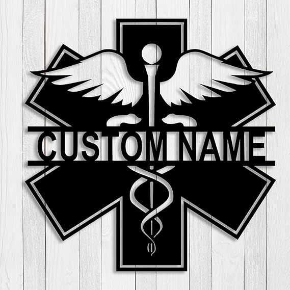 Amazon.com: Personalized Ems Paramedic Custom Metal Name Sign, Medic ...