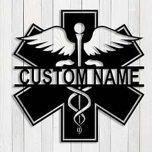 Amazon.com: Personalized Ems Paramedic Custom Metal Name Sign, Medic ...