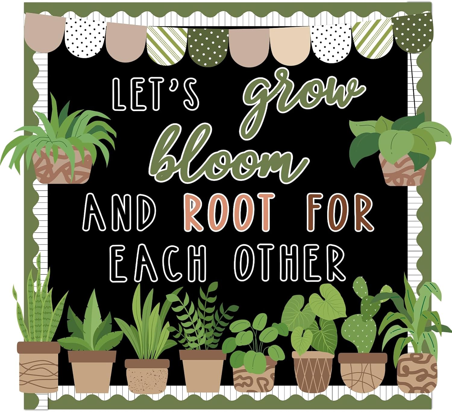 Amazon.com : Greenery Back to School Bulletin Board Decorations Set ...