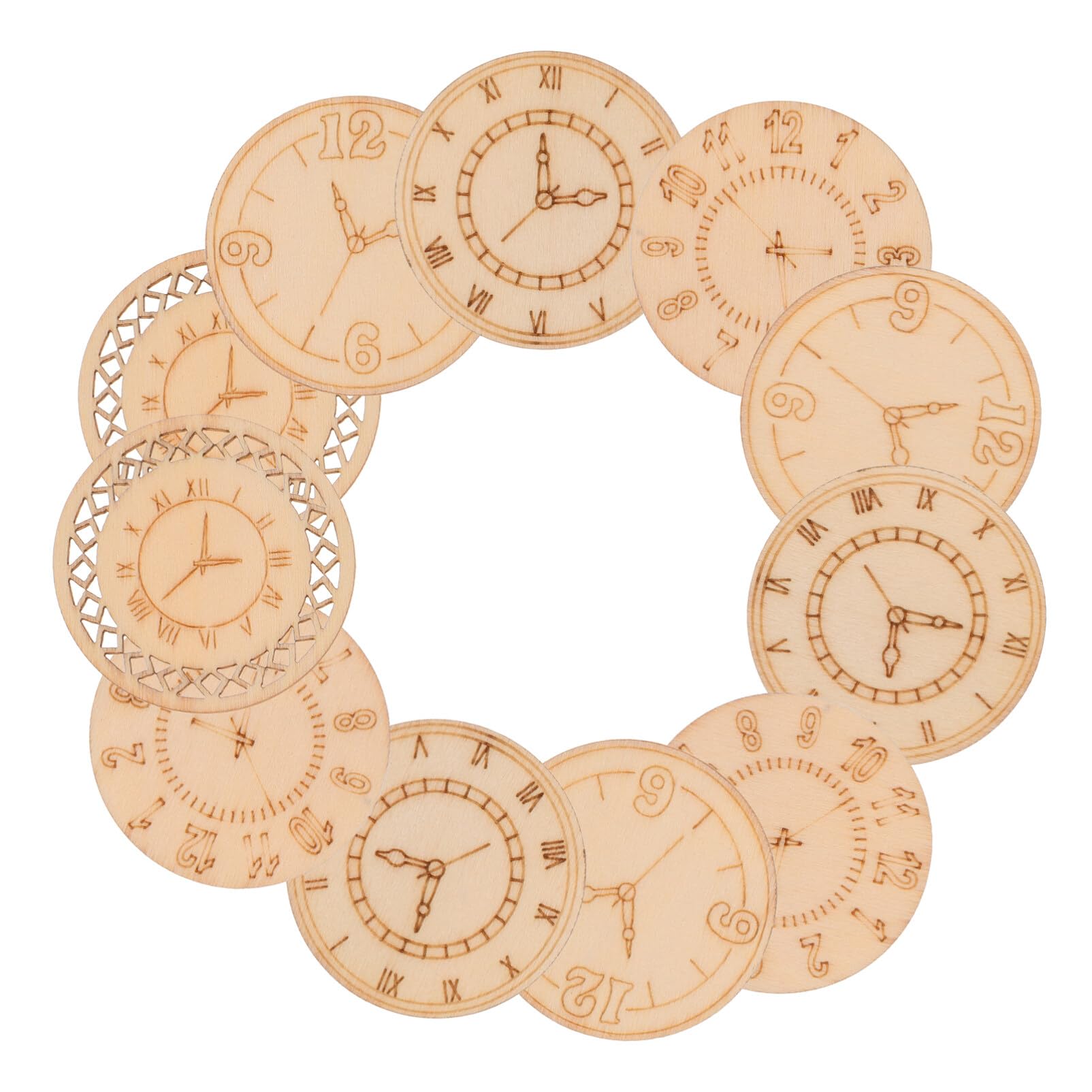 Amazon.com: Ciieeo 16pcs Wood Clock Cutouts Unfinished Wooden Clock ...