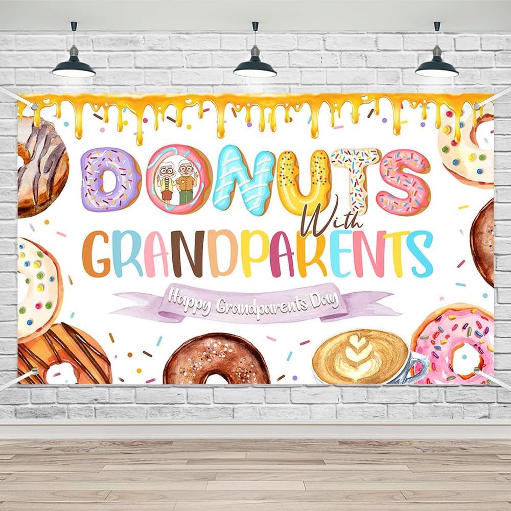 Amazon.com : Lofaris Happy Grandparents Day Banner Donuts with ...