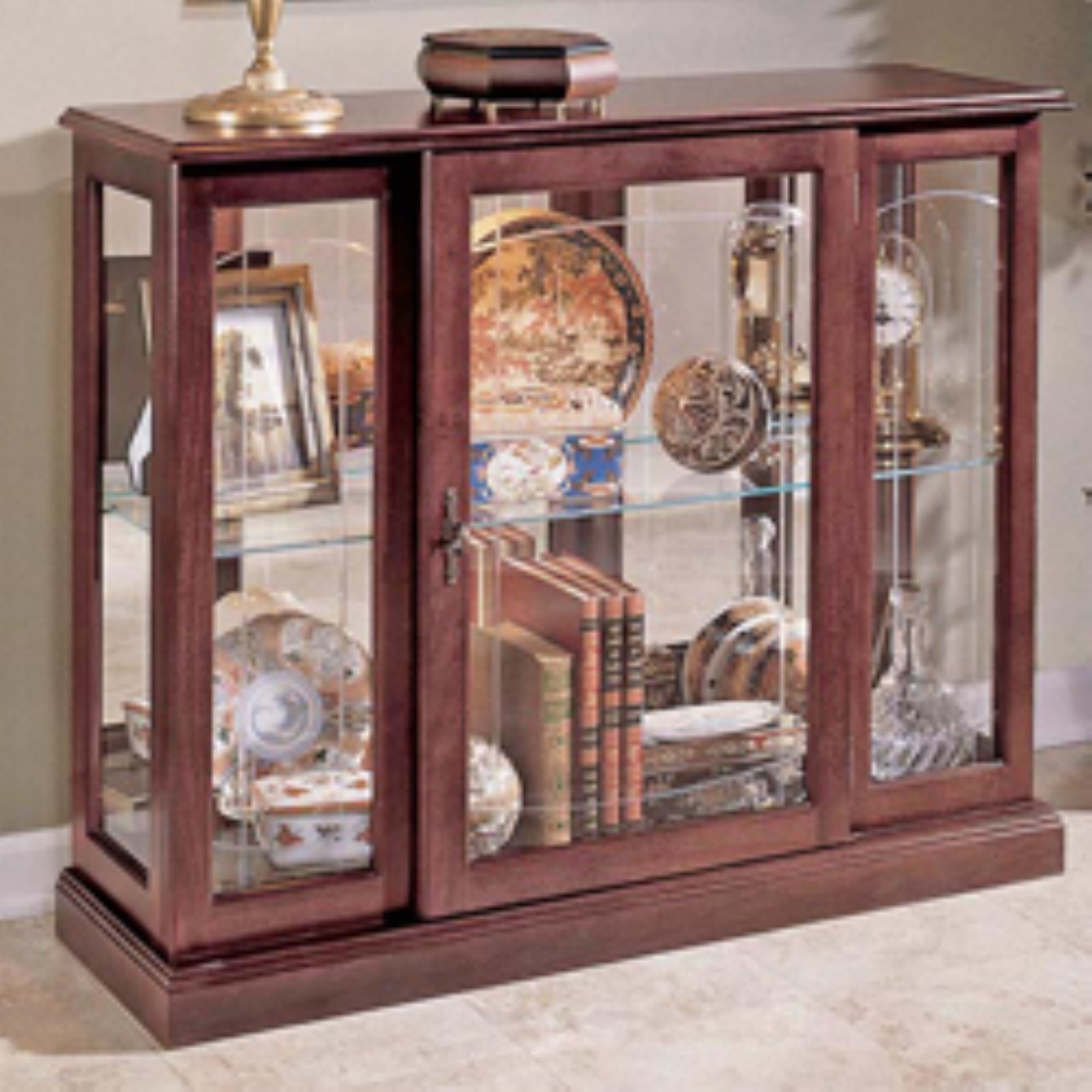 Pulaski Curio Console, 40 by 13 by 33-Inch, Cheery Finish