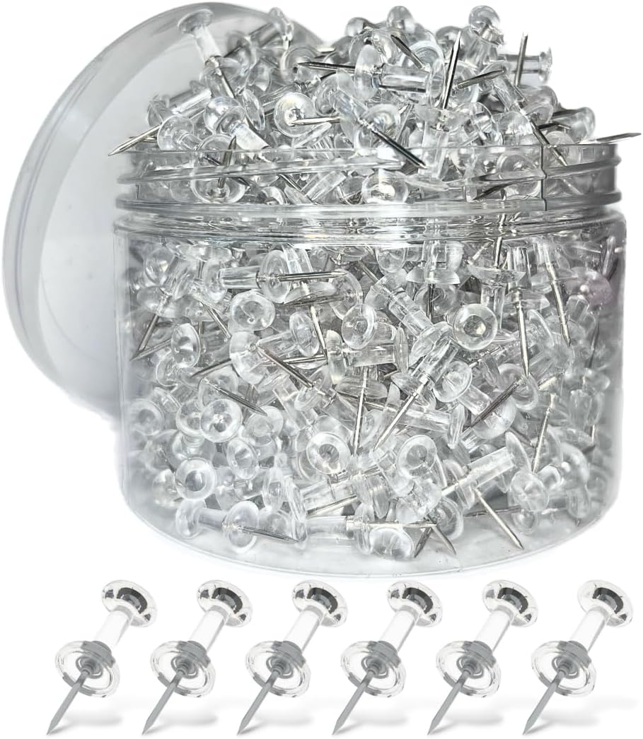 NEDBLUE Red Push Pins - 120 Drawing Pins with Storage Box, Thumb Tacks ...