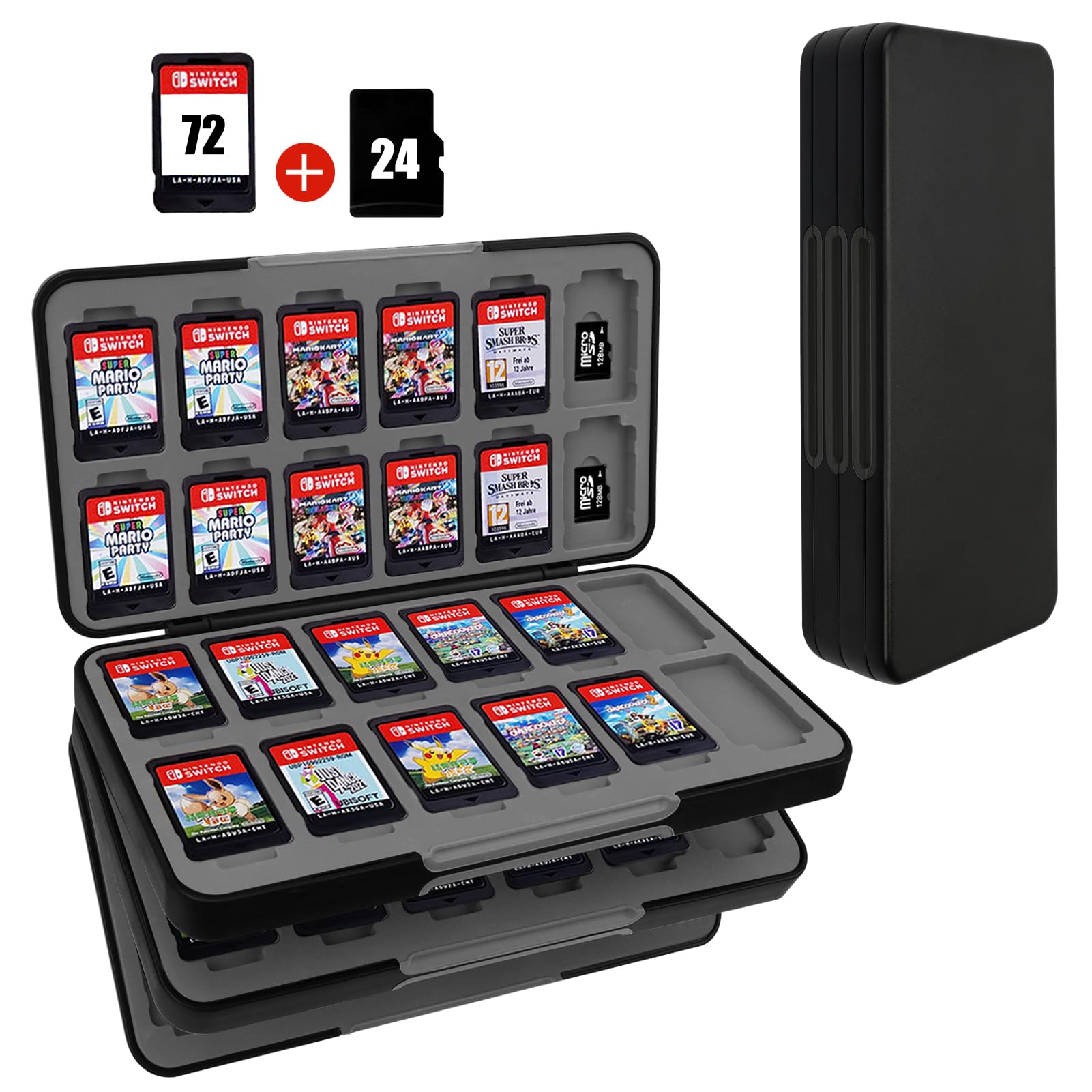 Amazon.com: FYY Nintendo Switch Game Case - Black Nintendo Switch Game ...