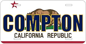 Amazon.com: Compton California flag metal license plates | U.S. States ...