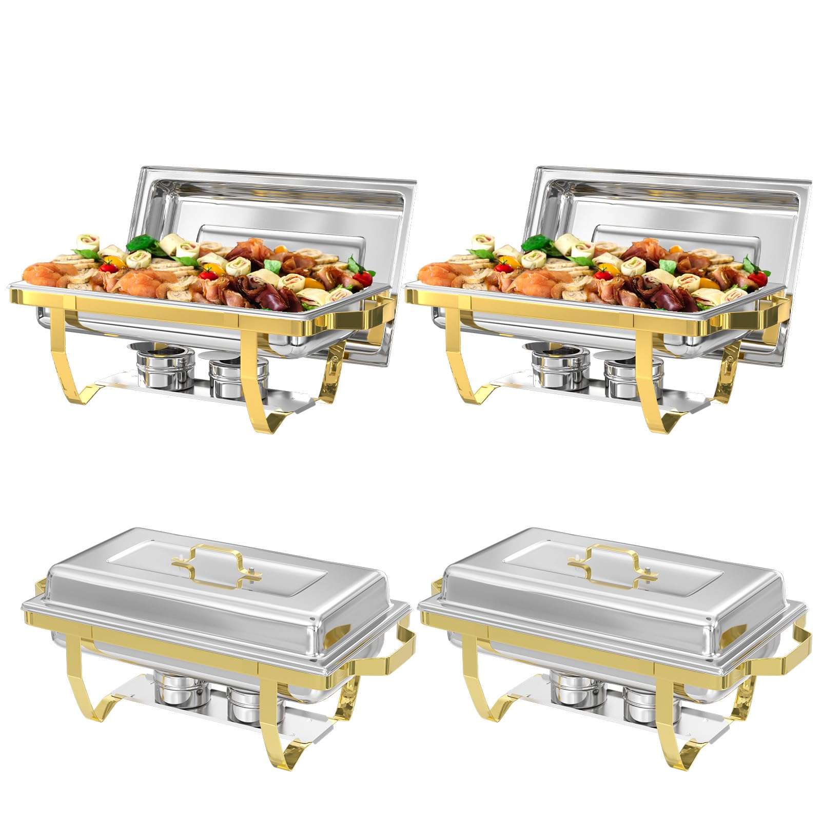 Amazon.com: IMACONE Chafing Dish Buffet Sets of 4, 8QT Stainless Steel ...