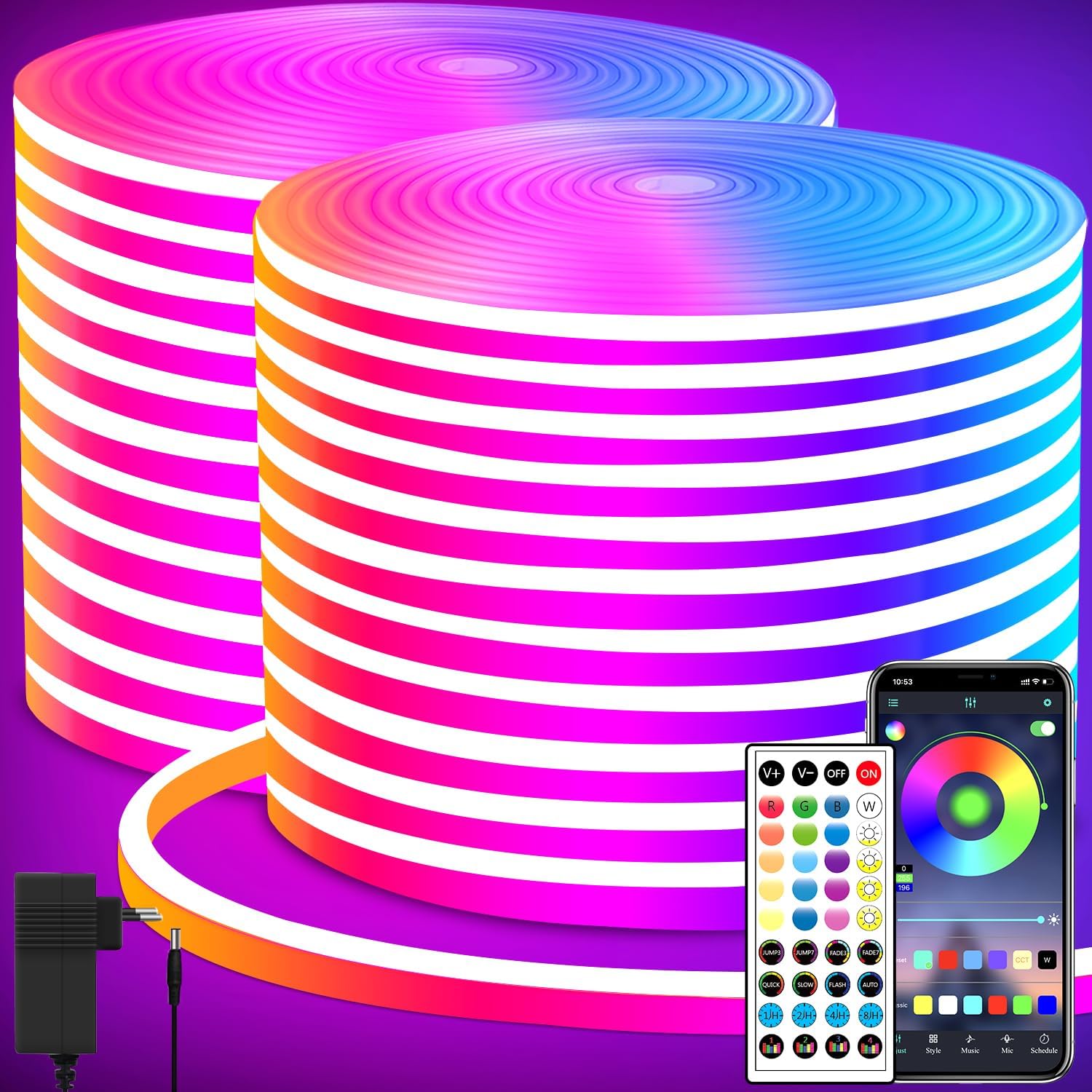 AILBTON 15m Neon Led Strip,Flexible Streifen,Control with App/Remote ...
