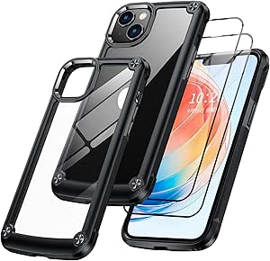 Amazon.co.jp: Oterkin iPhone 14 Plus ケース 耐衝撃 保護カバー 【2枚9Hガラス スクリーンプロテクター】【ワイヤレス充電対応】擦り傷防止 黄変防止 ...