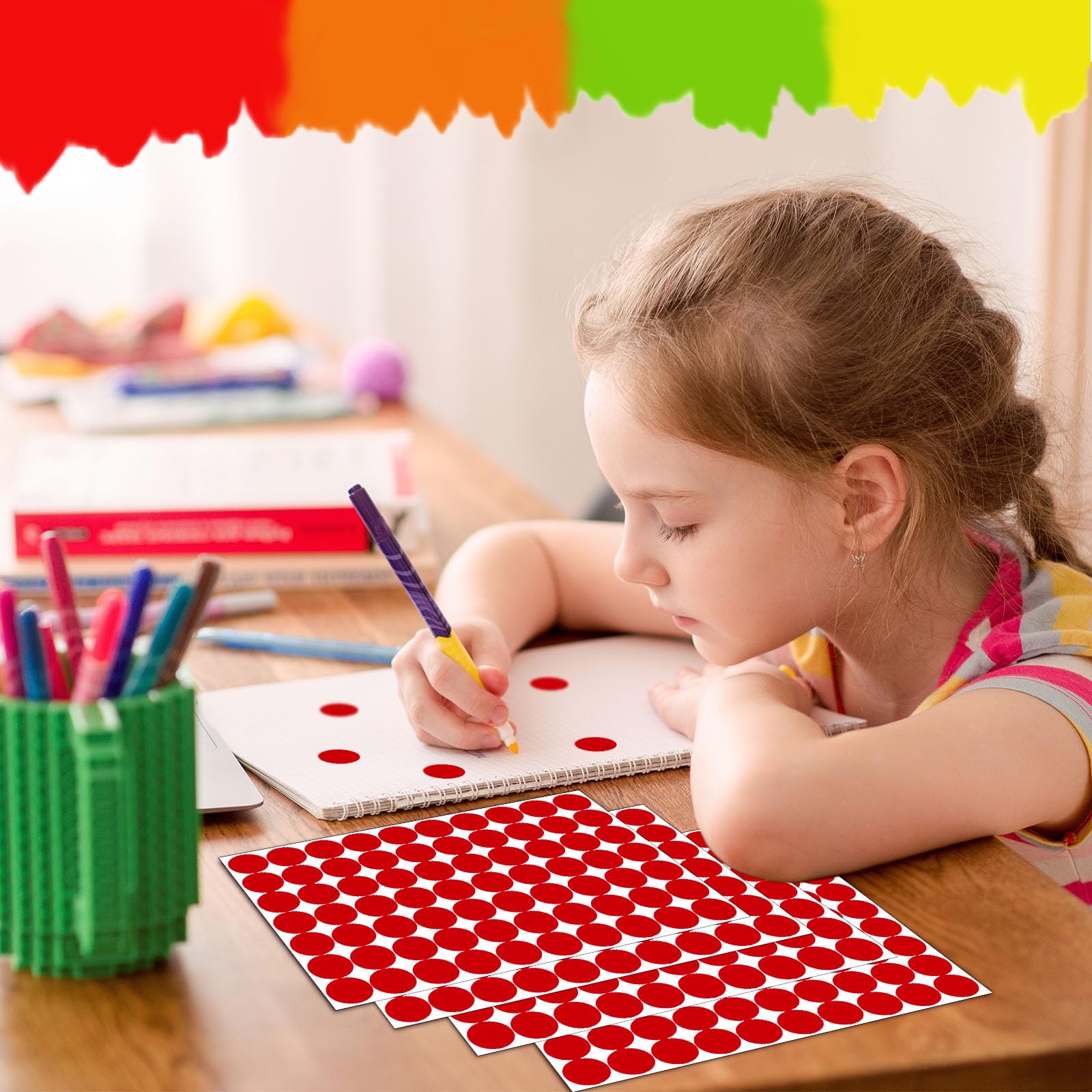Snapklik.com : 1 Inch Dot Stickers 700 PCS Round Circle Stickers,Color ...