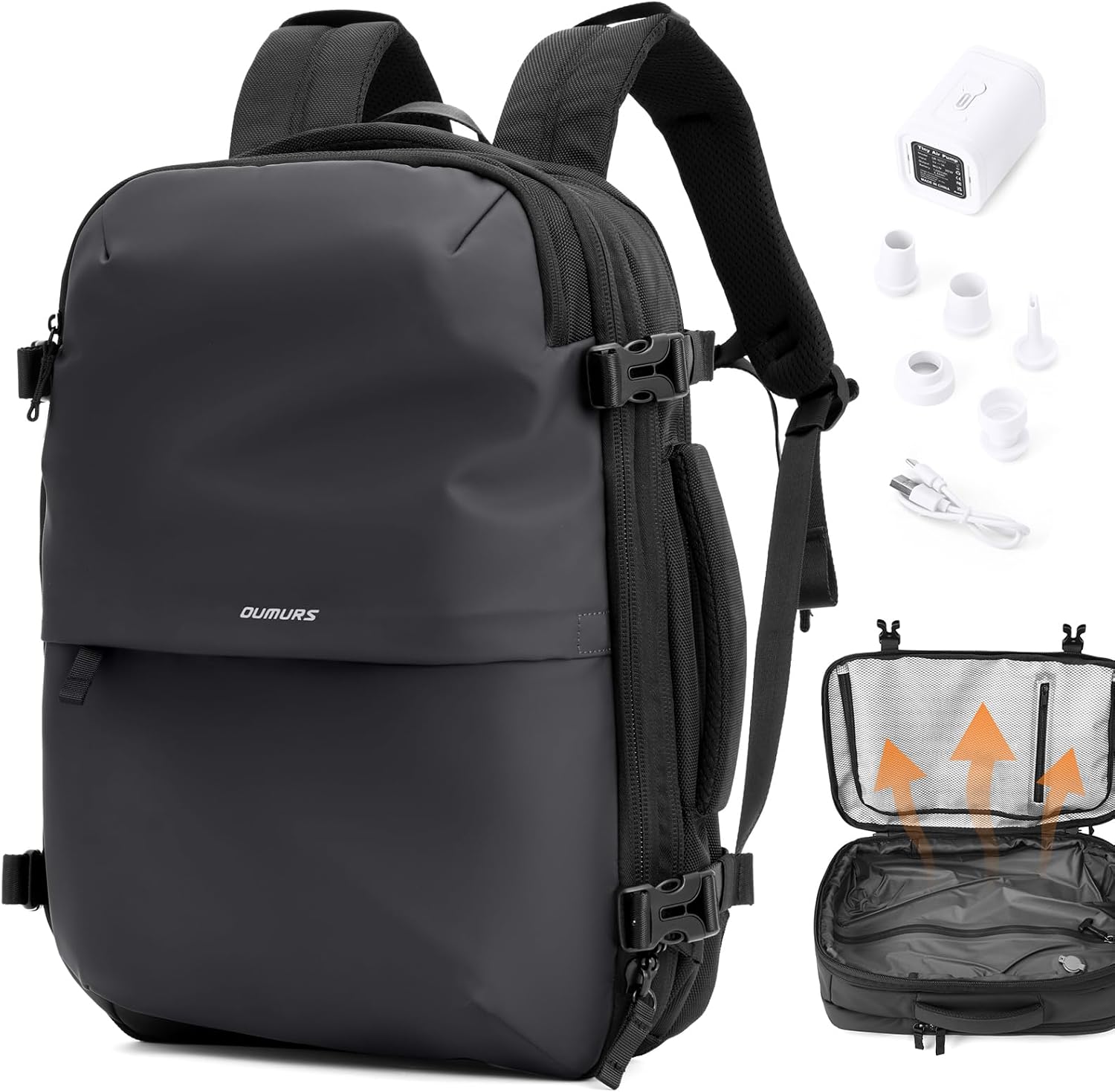 Amazon.com | Oumurs 60L Expandable Vacuum Backpack with Air Pump for ...