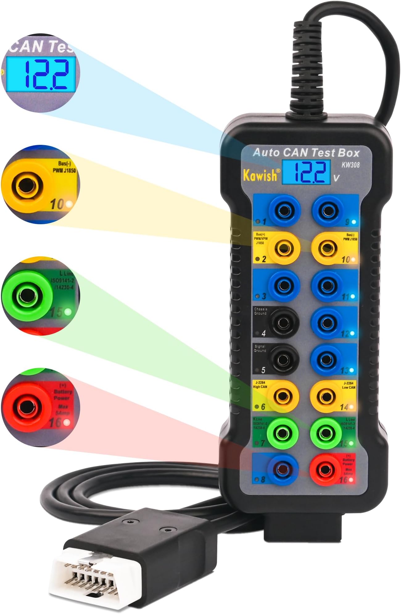 Amazon.com: WOYO CTB007 27 inch 12V/24V OBD2 Breakout Box with 27 inch ...