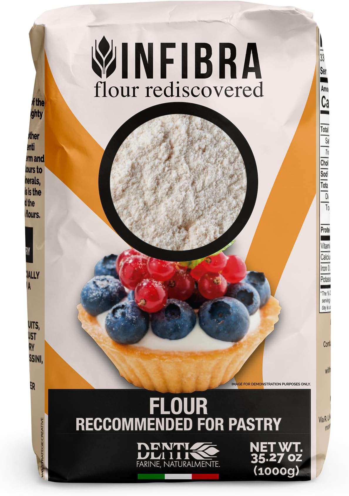 Amazon.com: Infibra Pastry Flour (Non-GMO, All Natural, 100% Italian) 2 ...