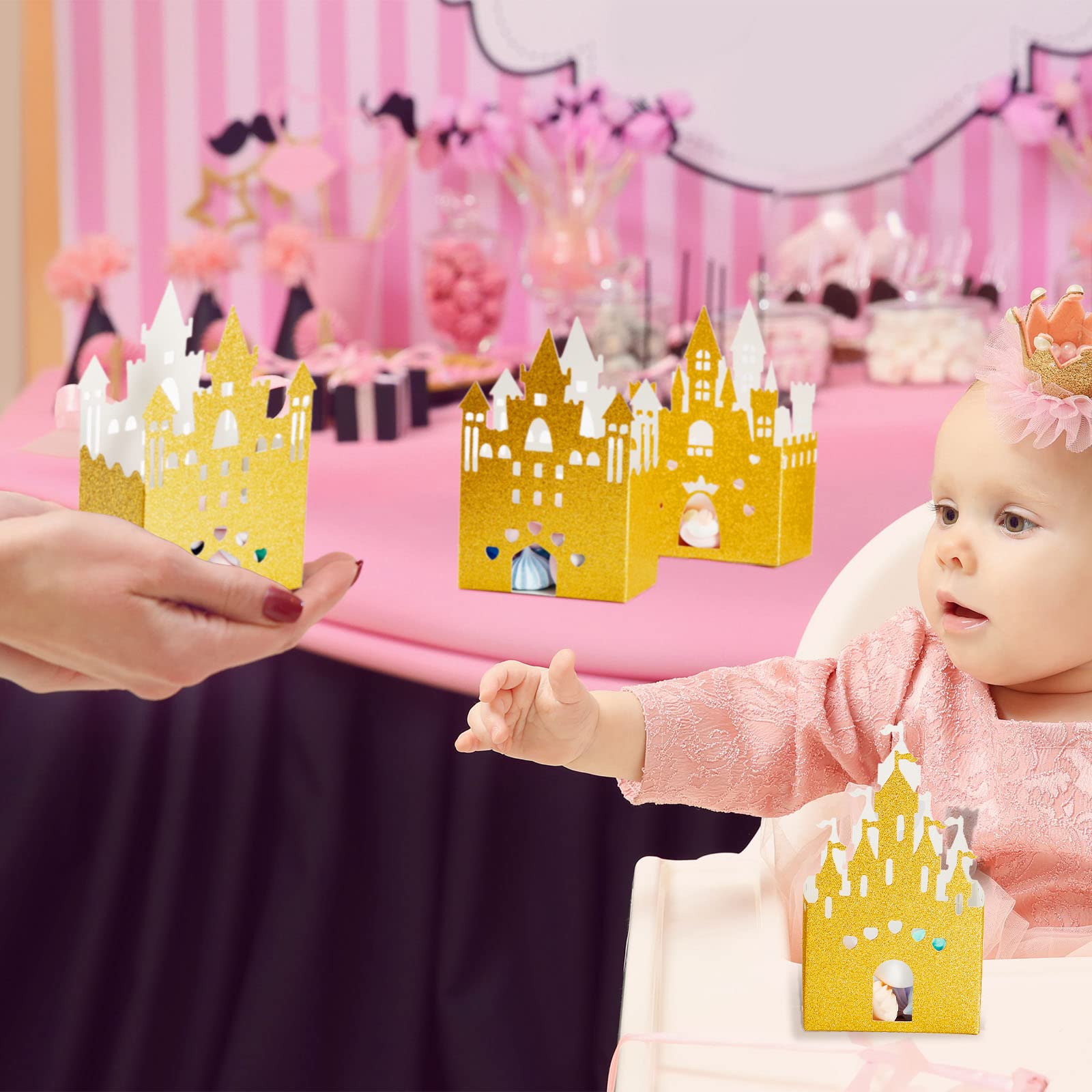 Snapklik.com : Chrisfall 24 Pieces Princess Castle Candy Boxes Glitter ...