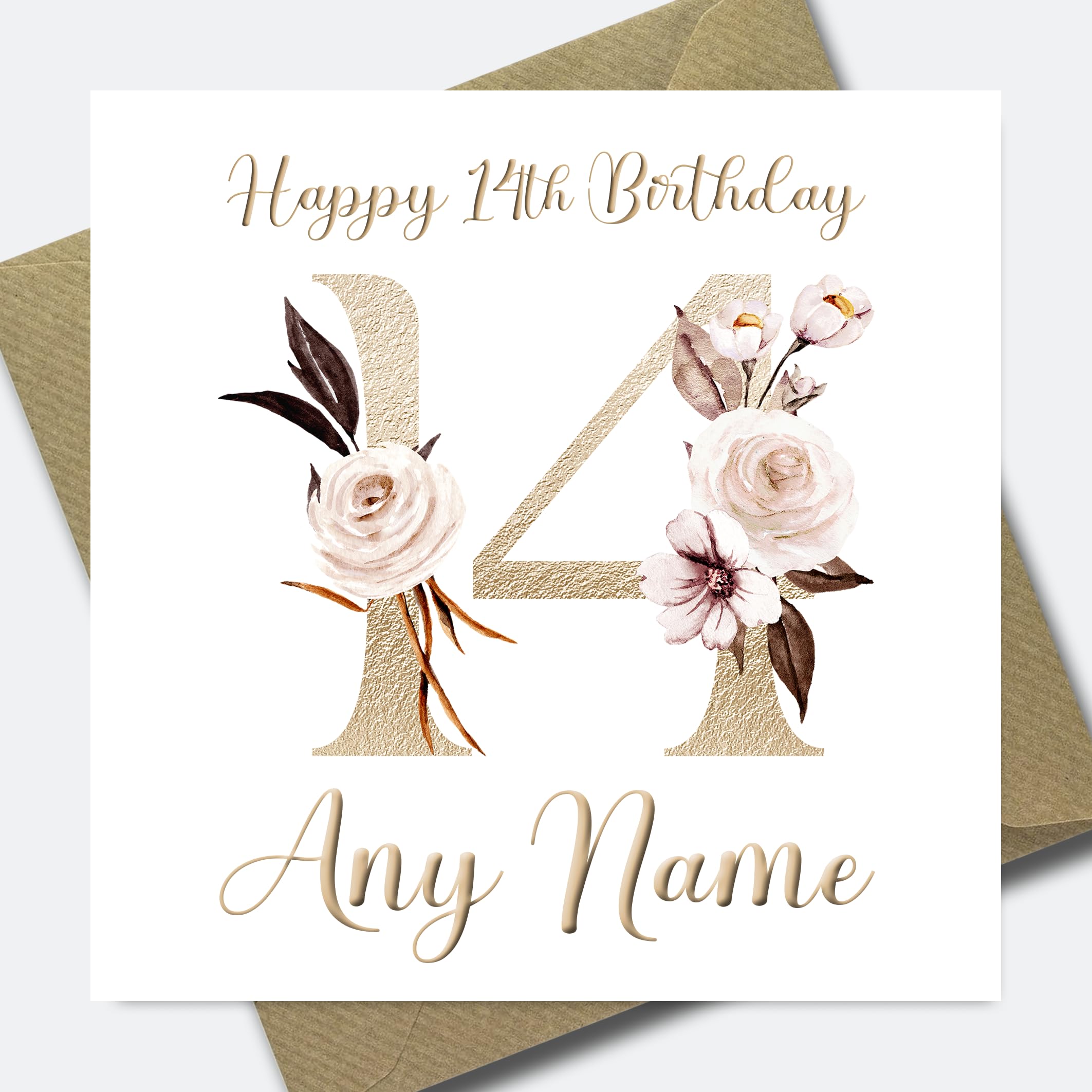 Personalised 14th Birthday Card - Fourteen Birthday card for girls ...