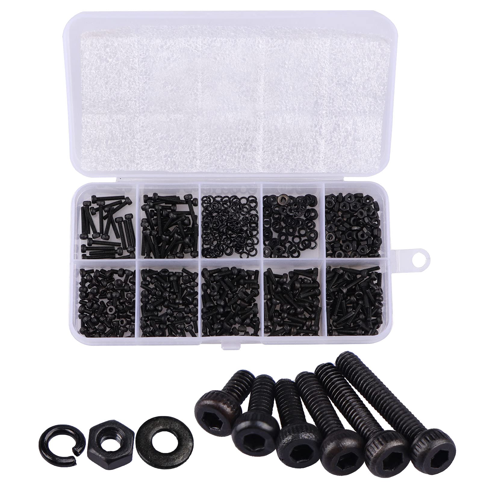 Snapklik.com : 600pcs Alloy Steel Screws Assortment Kit M2 Hex Socket ...