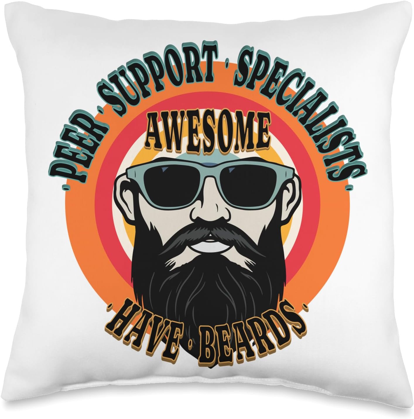 Amazon.com: Awesome PEER SUPPORT SPECIALISTS Have Beards Funny Throw ...