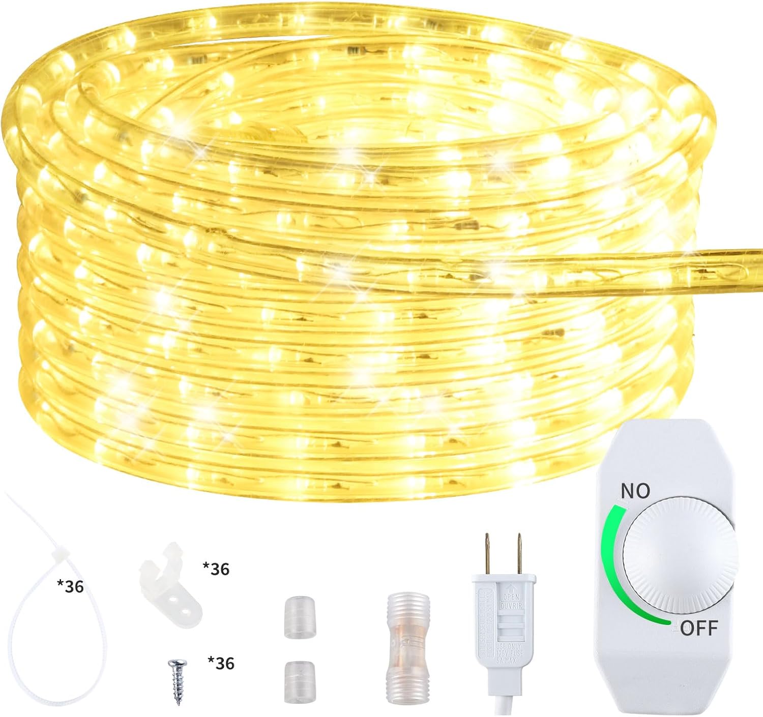Amazon.com: 24M/80ft Dimmable LED Rope Light, Cuttable Waterproof ...