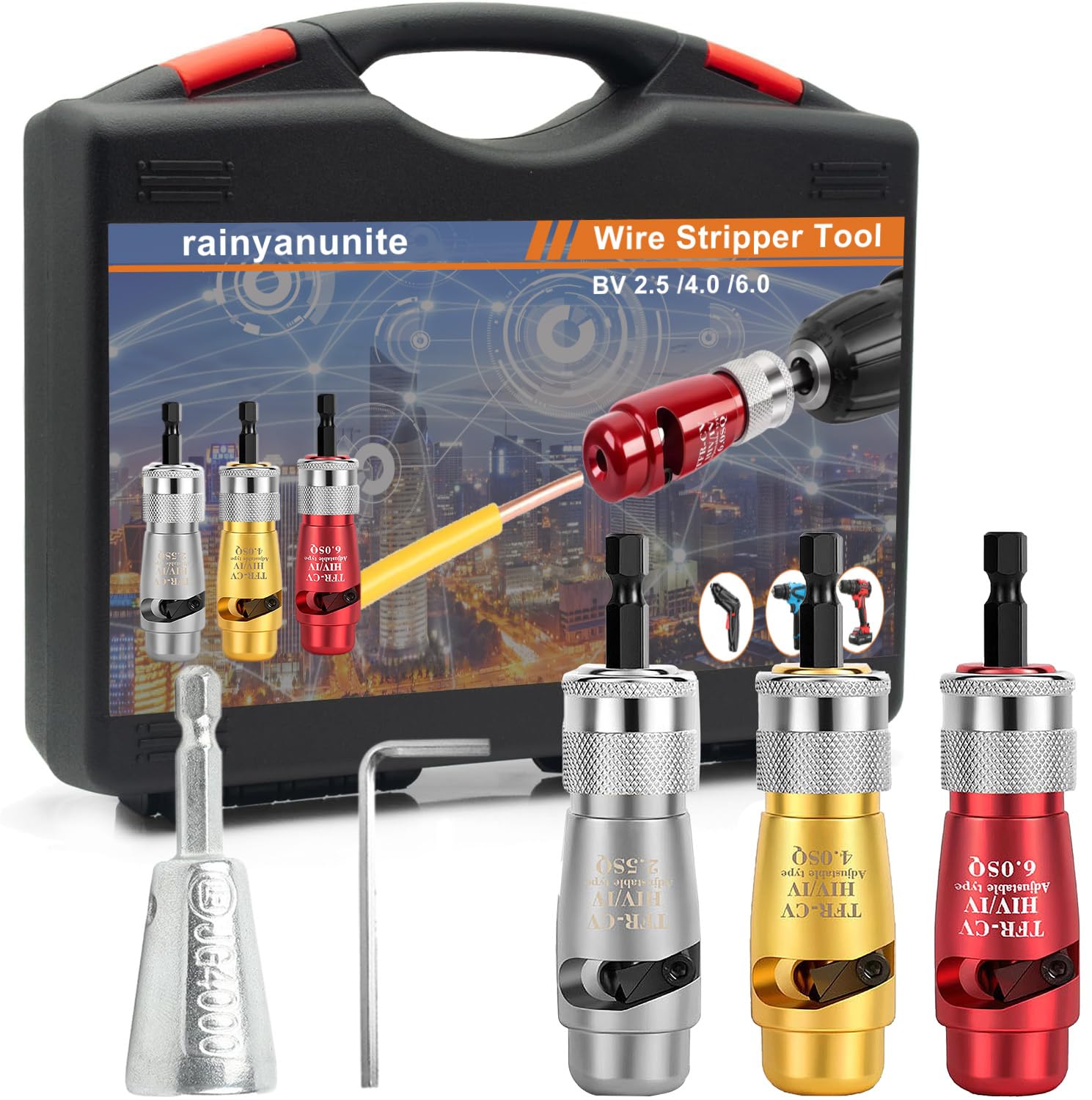 Wire Stripper and Twister 2-in-1,Electric Wire Stripper and Crimping ...