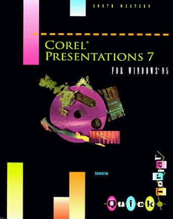 Amazon.com: Corel Presentations 7 for Windows 95 Quicktorial: 9780538678605: Skintik, Catherine ...