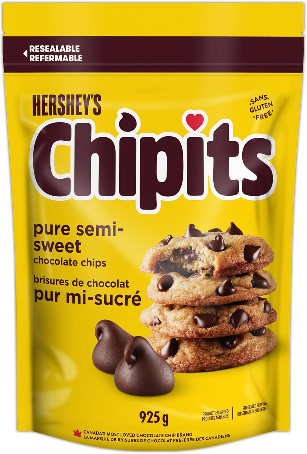 HERSHEY'S CHIPITS Pure Semi-Sweet Chocolate Chips, 925g : Amazon.ca ...